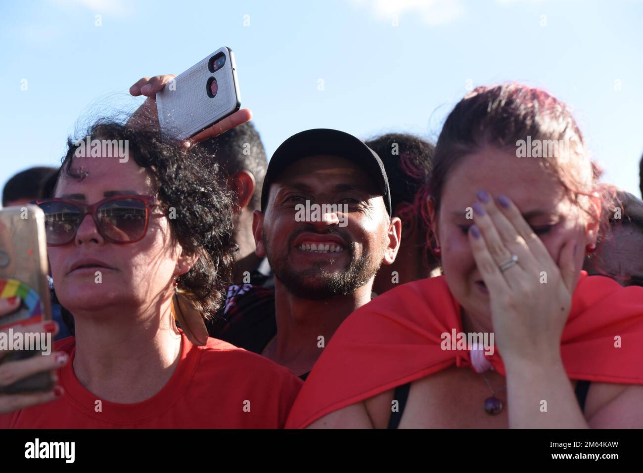 BRASÍLIA, DF - 01.01.2023: PRESIDENT LULA'S INAUGURATION - Photo of Lula voters crying during ...