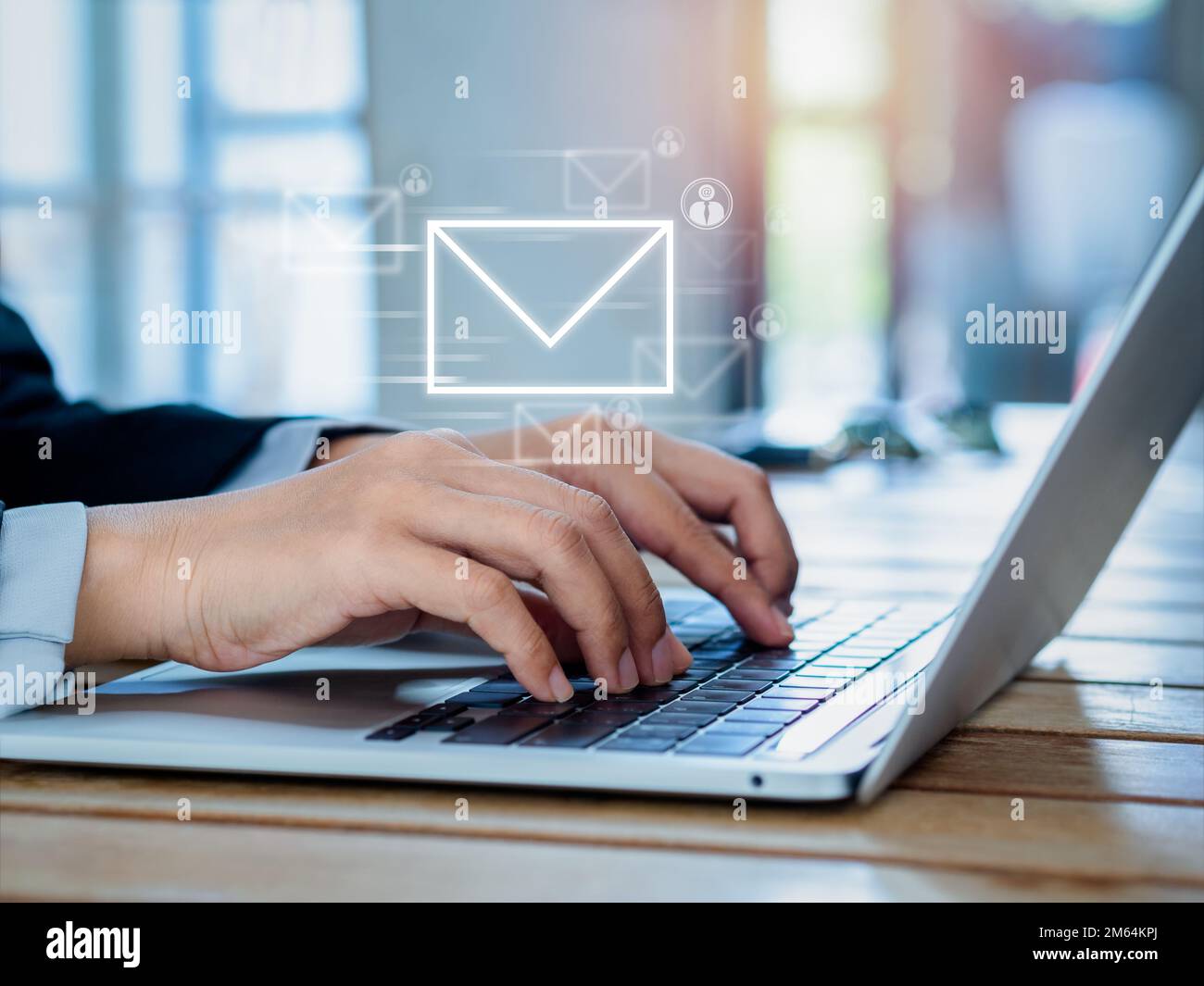 Sending Email and business marketing concepts. Fast moving of digital ...