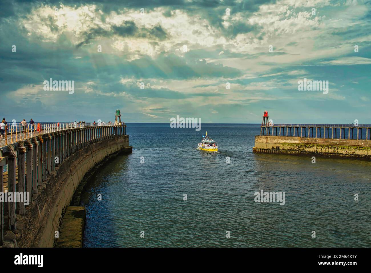 Whitby Harbour, North Yorkshire, England on a glorious summer afternoon ...