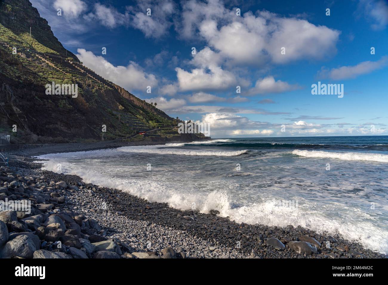 Der Strand Playa Hermigua, La Gomera, Kanarische Inseln, Spanien | Playa Hermigua beach ...