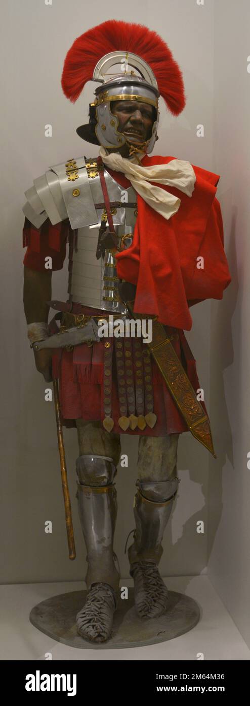Roman centurion from the early Roman Empire, 1st century AD. Replica ...
