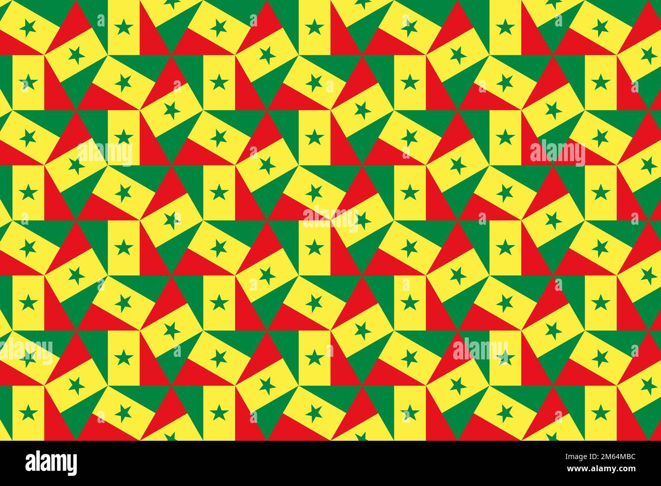 Geometric pattern in the colors of the national flag of Senegal. The ...