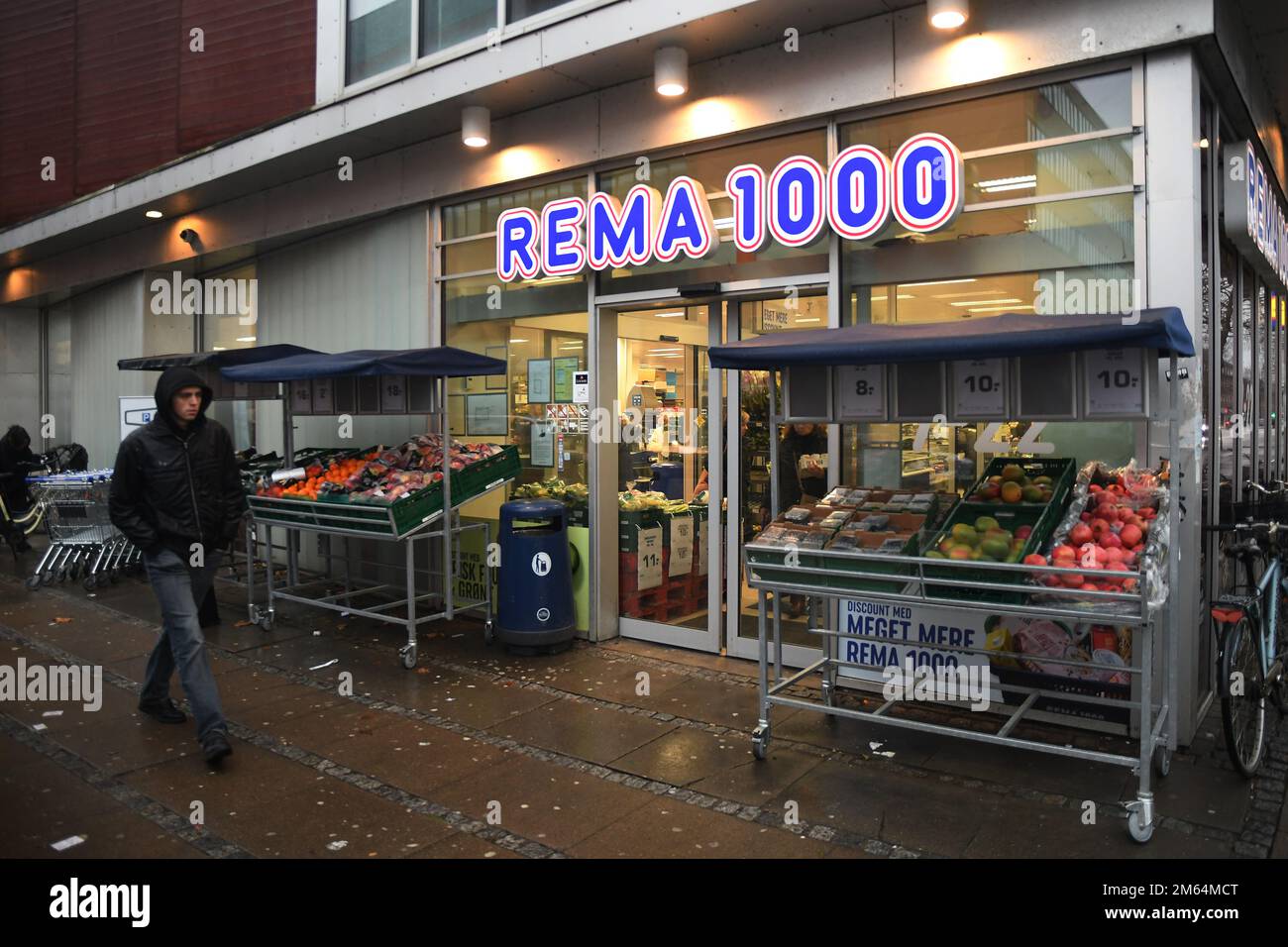 Jyerup/Denmark/02 January 2023/ Rema 1000 shopper at REMA 1000 grocery ...