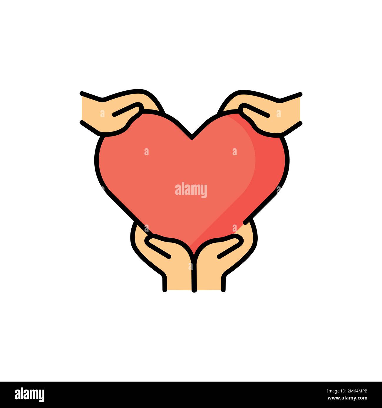 Support from people color line icon. Diverse group of people ...