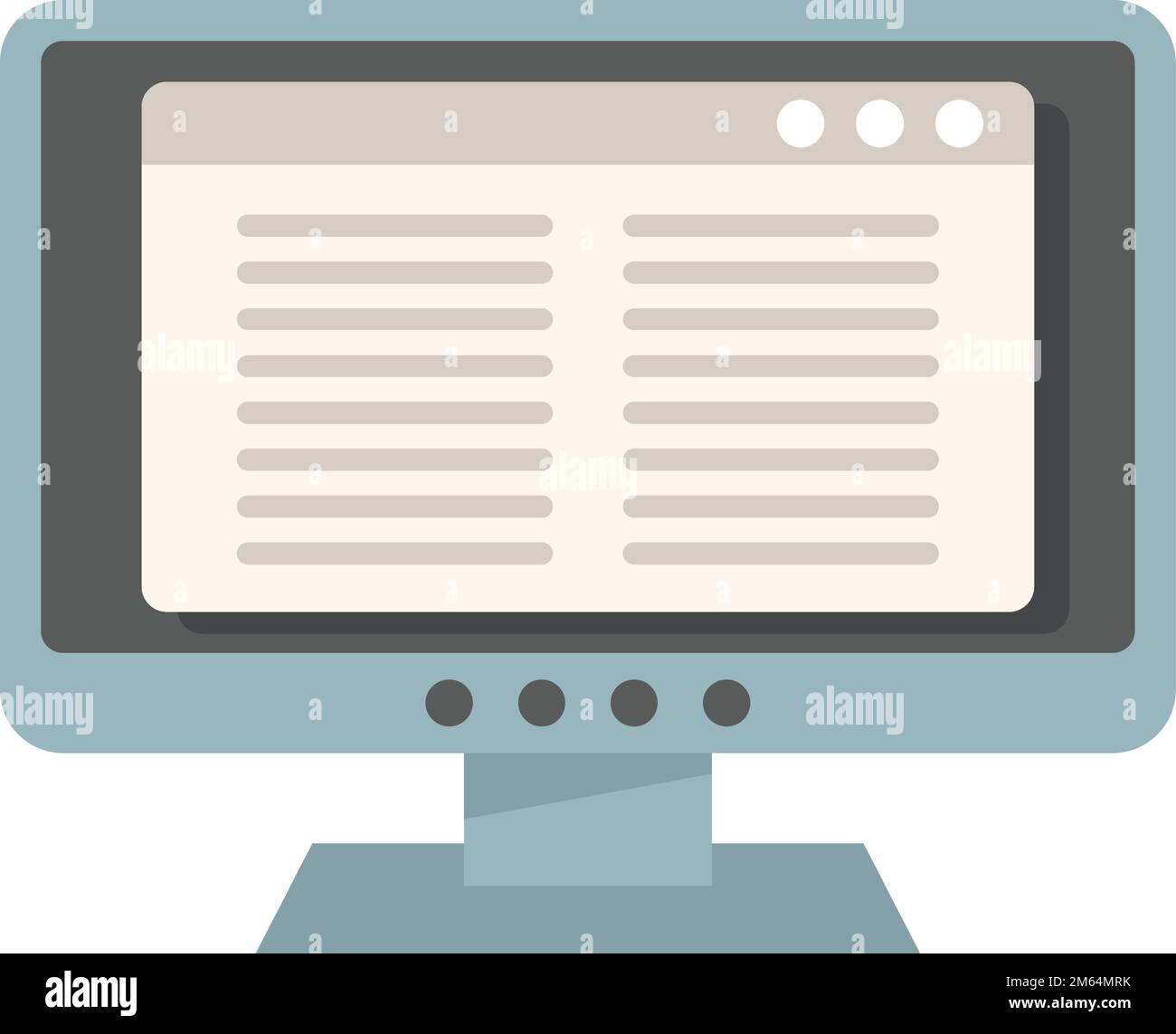 Newspaper monitor icon flat vector. Computer pc. Screen desktop isolated Stock Vector Image ...