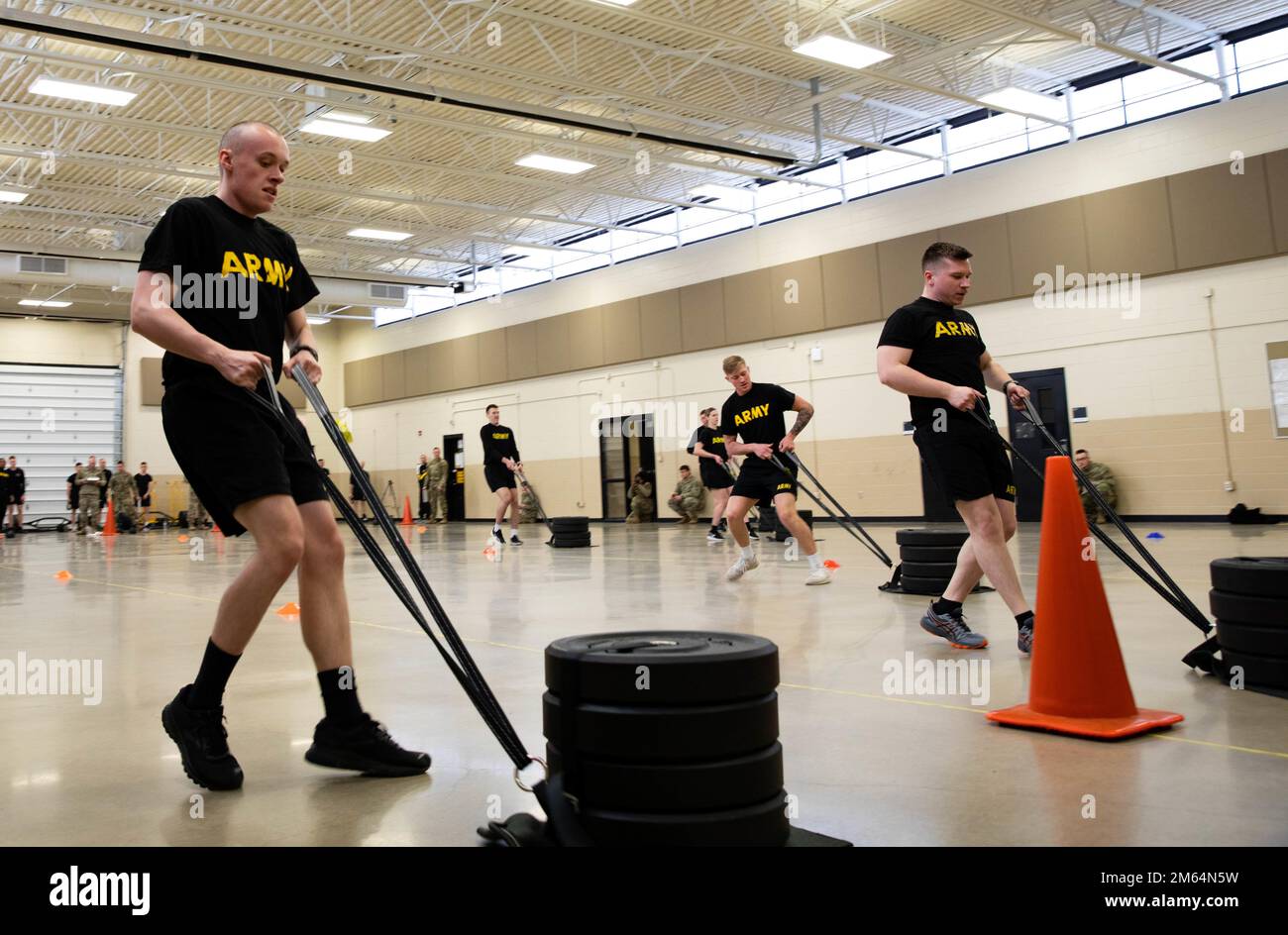 Iowa Army National Guard Soldiers conduct the sprint-drag-carry while ...