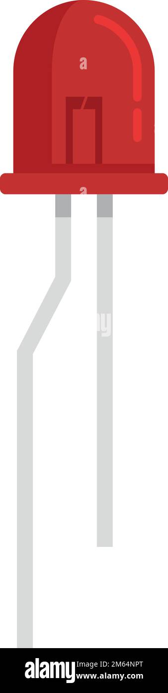 Led diode icon flat vector. Light semiconductor. Electric component ...
