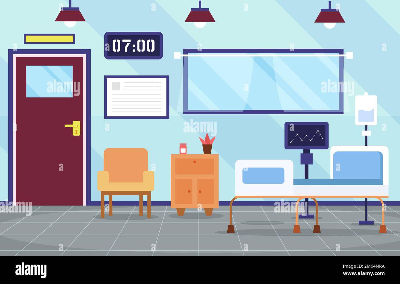 Inpatient department . Hospital scene . Flat design . Vector Stock ...