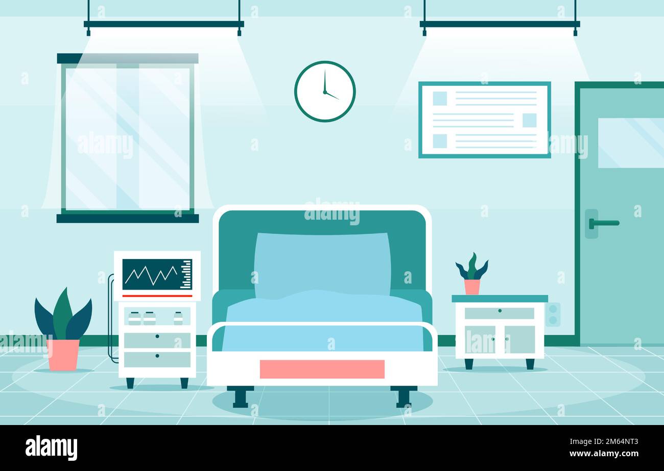 Inpatient department . Hospital scene . Flat design . Vector Stock ...
