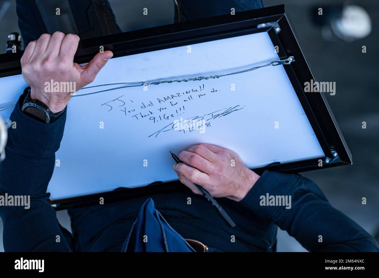 U.S. Air Force Maj. Jacob Impellizzeri, USAF Thunderbirds pilot, signs ...