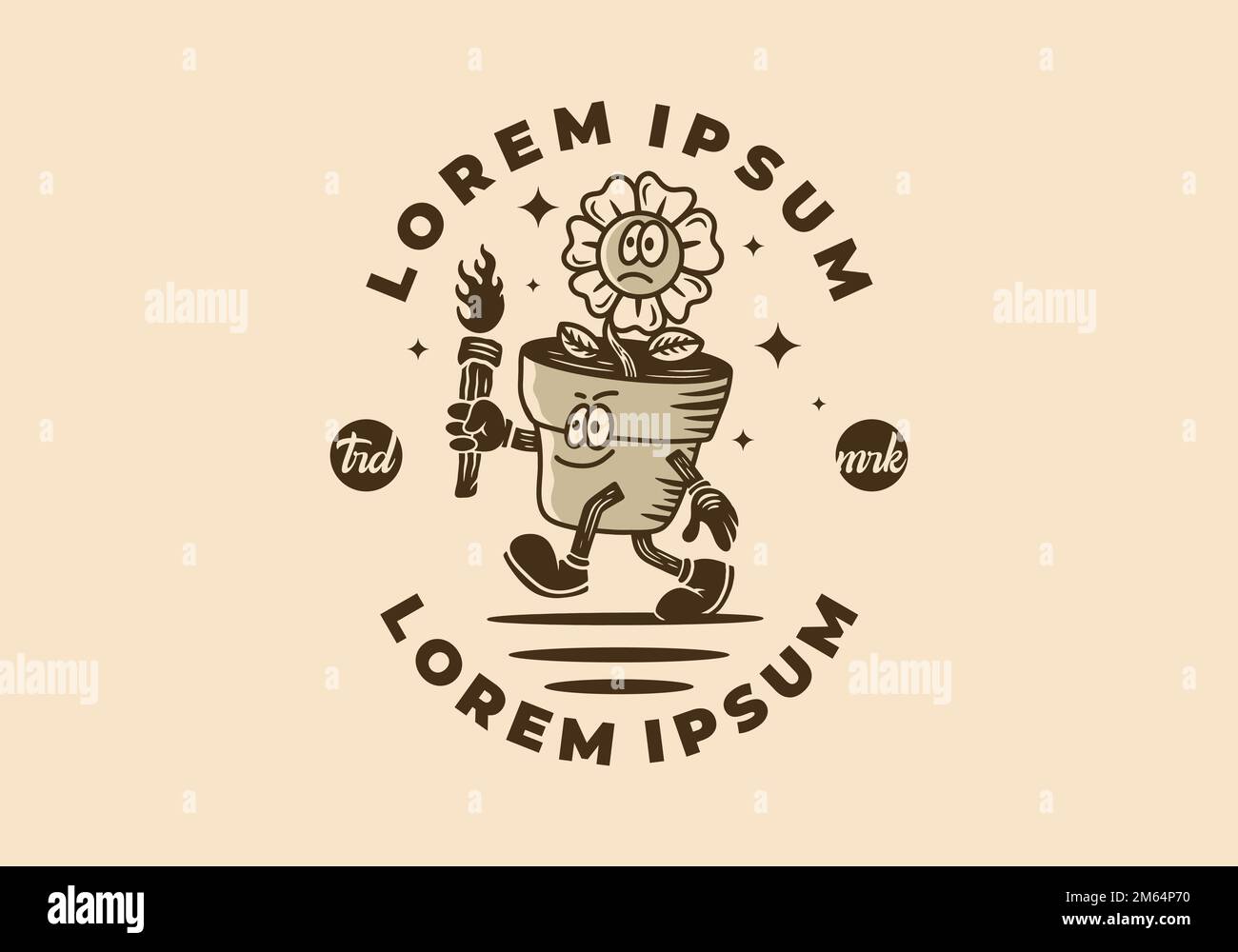 Mascot art illustration design of walking sunflower Stock Vector Image ...