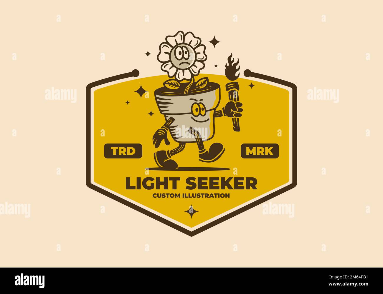 Mascot art illustration design of walking sunflower Stock Vector Image ...