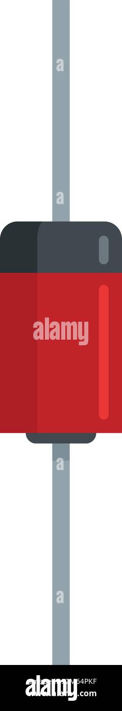 Diode indicator icon flat vector. Led light. Component electric ...