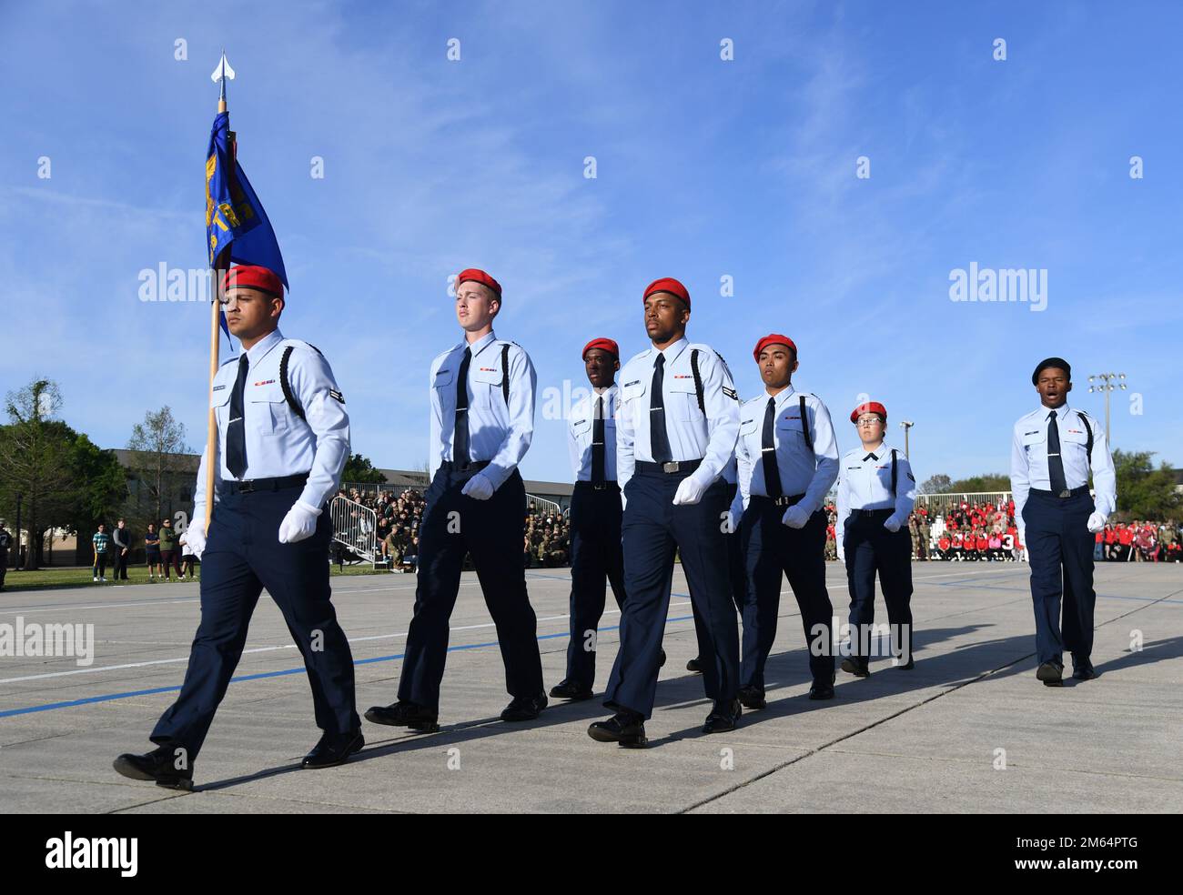 Members of the 336th Training Squadron regulation drill team perform ...