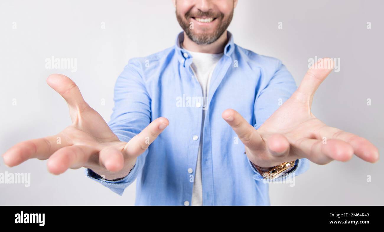 grabbing hands with grab gesture in studio. photo of grabbing hands ...