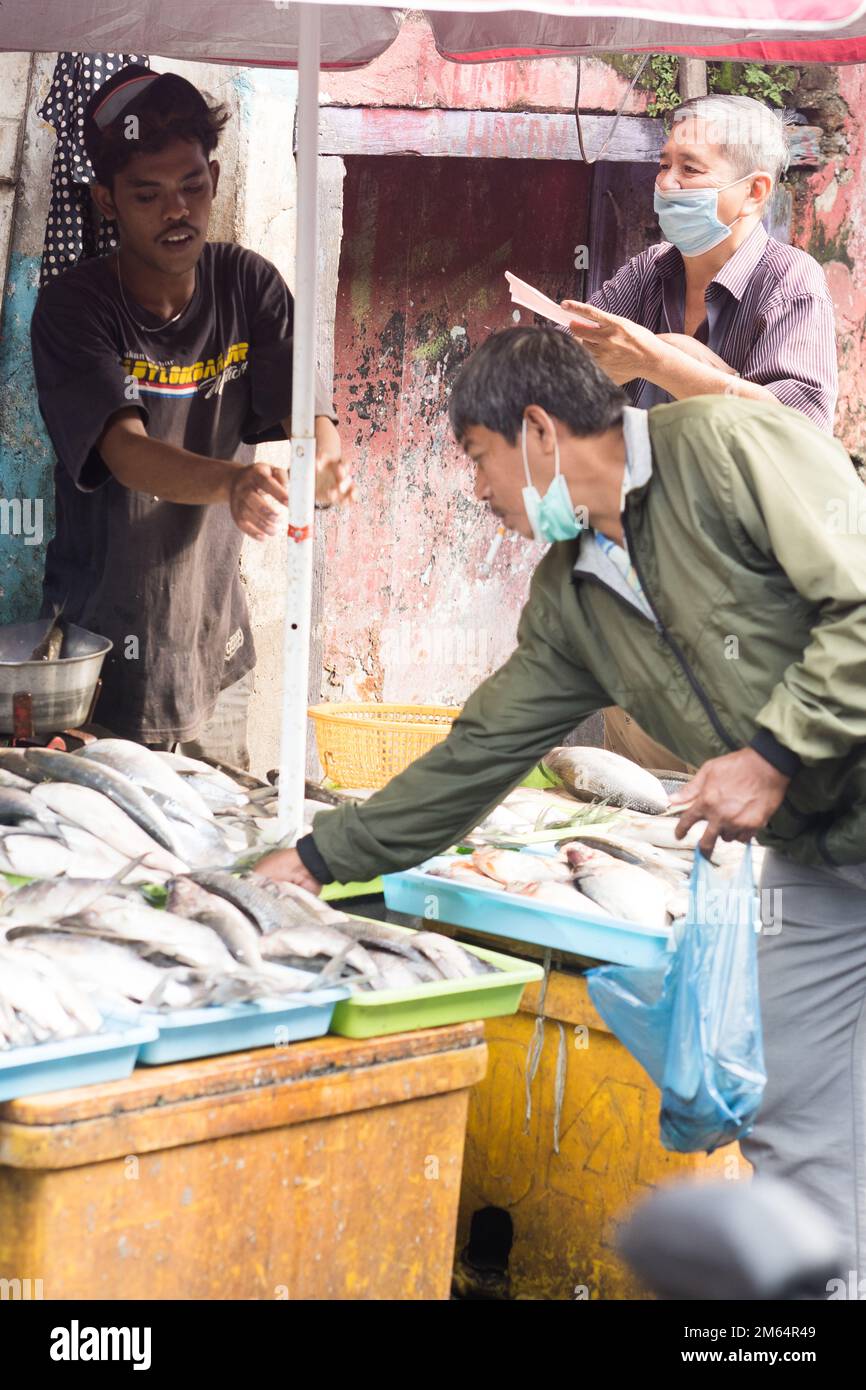 The traditional fish market, Pabean. Surabaya. Indonesia. January 2 ...