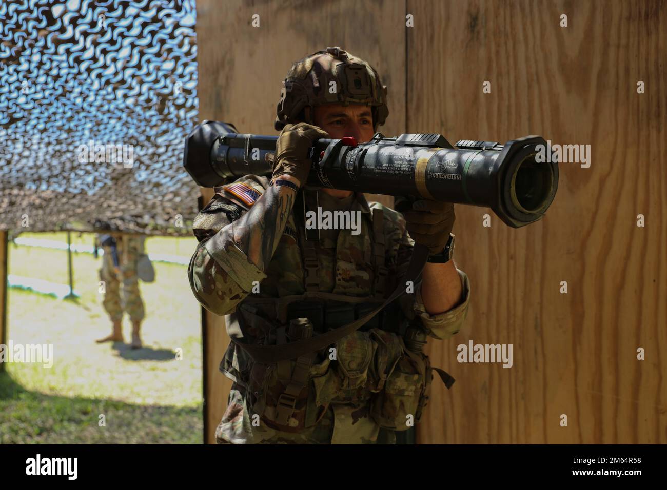 U.S. Army Maj. Jeffery Dannemiller goes over the steps for firing the ...