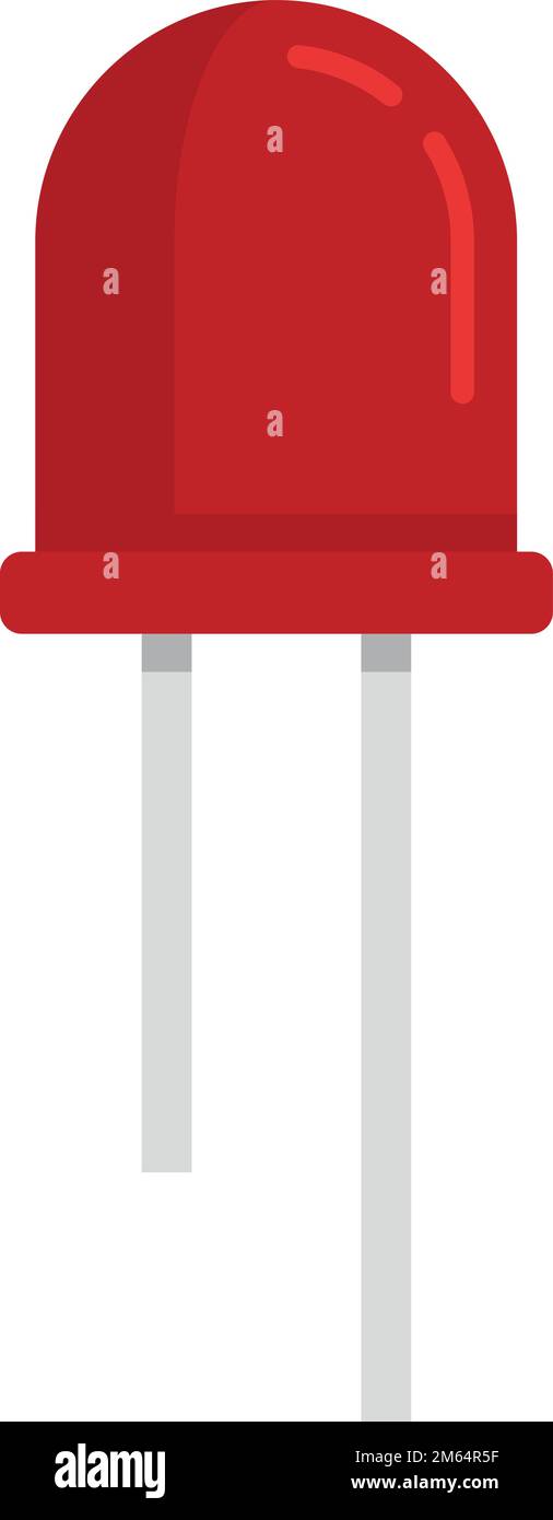 Energy diode icon flat vector. Light semiconductor. Electric power ...