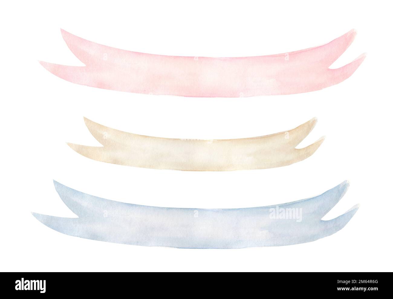 Watercolor ribbons and banners for text. Collection of Watercolor ...