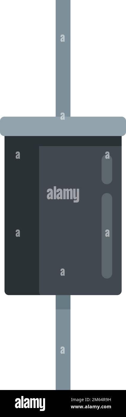 Computer diode icon flat vector. Semiconductor light. Electric ...