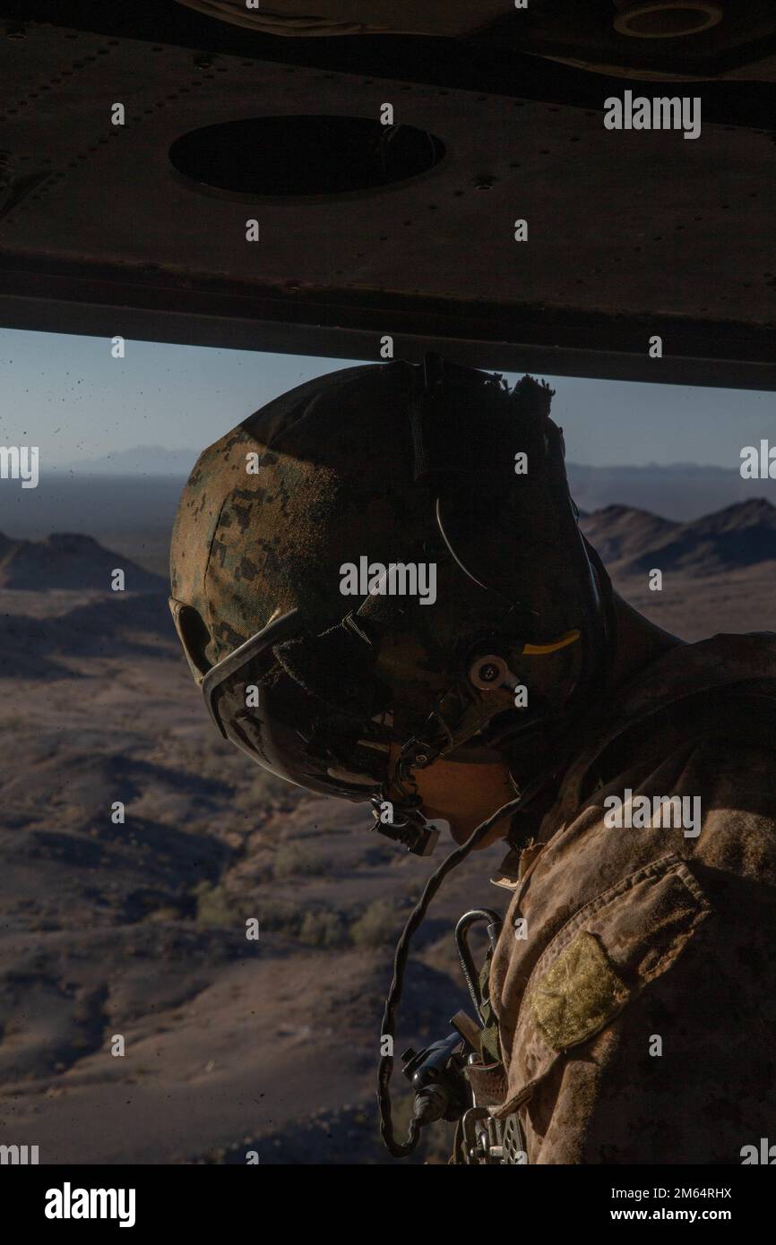 U.S. Marine Corps Cpl. Benjamin Shalz, from Boise, Idaho, a UH-1Y Venom ...