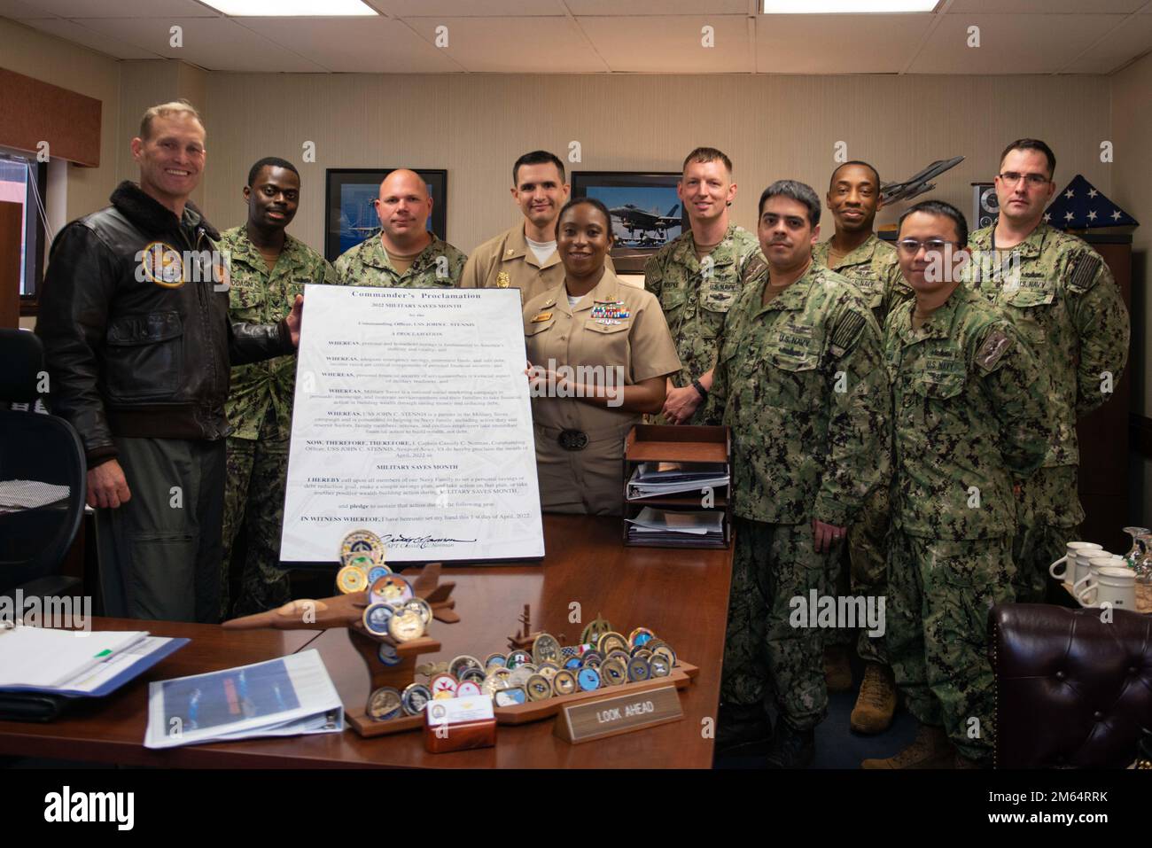 U.S. Navy Capt. Cassidy Norman, commanding officer of the aircraft ...
