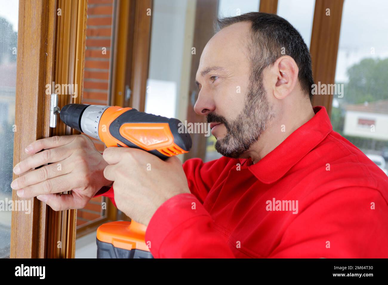 a carpenter on building site Stock Photo - Alamy
