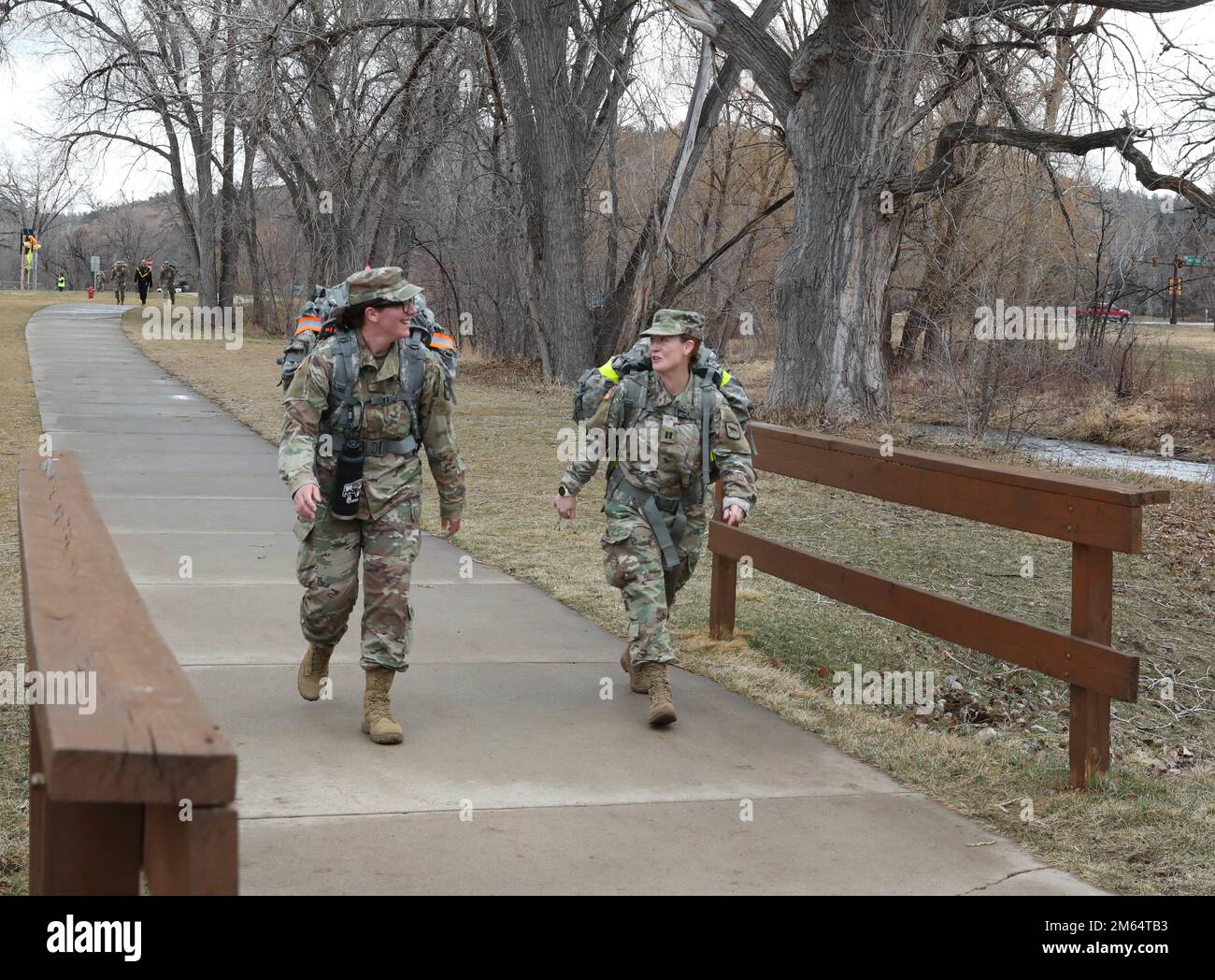 U.S. Army Staff Sgt. Breanne Donnell and Capt. Amber Gustafson of the 129th Mobile Public ...