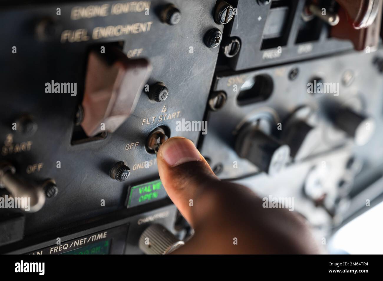 A U.S. Air Force flight engineer assigned to the 968th Expeditionary ...