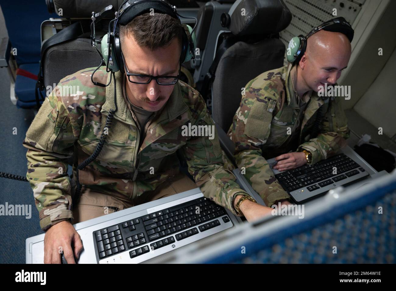 U.S. Air Force air battle managers assigned to the 968th Expeditionary ...