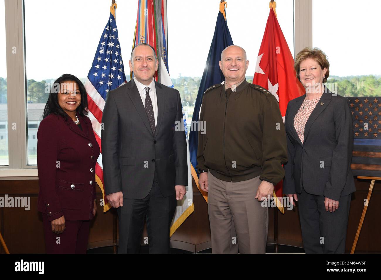 Meeting during April 1 visit to Redstone Arsenal are, from left, Carrie ...