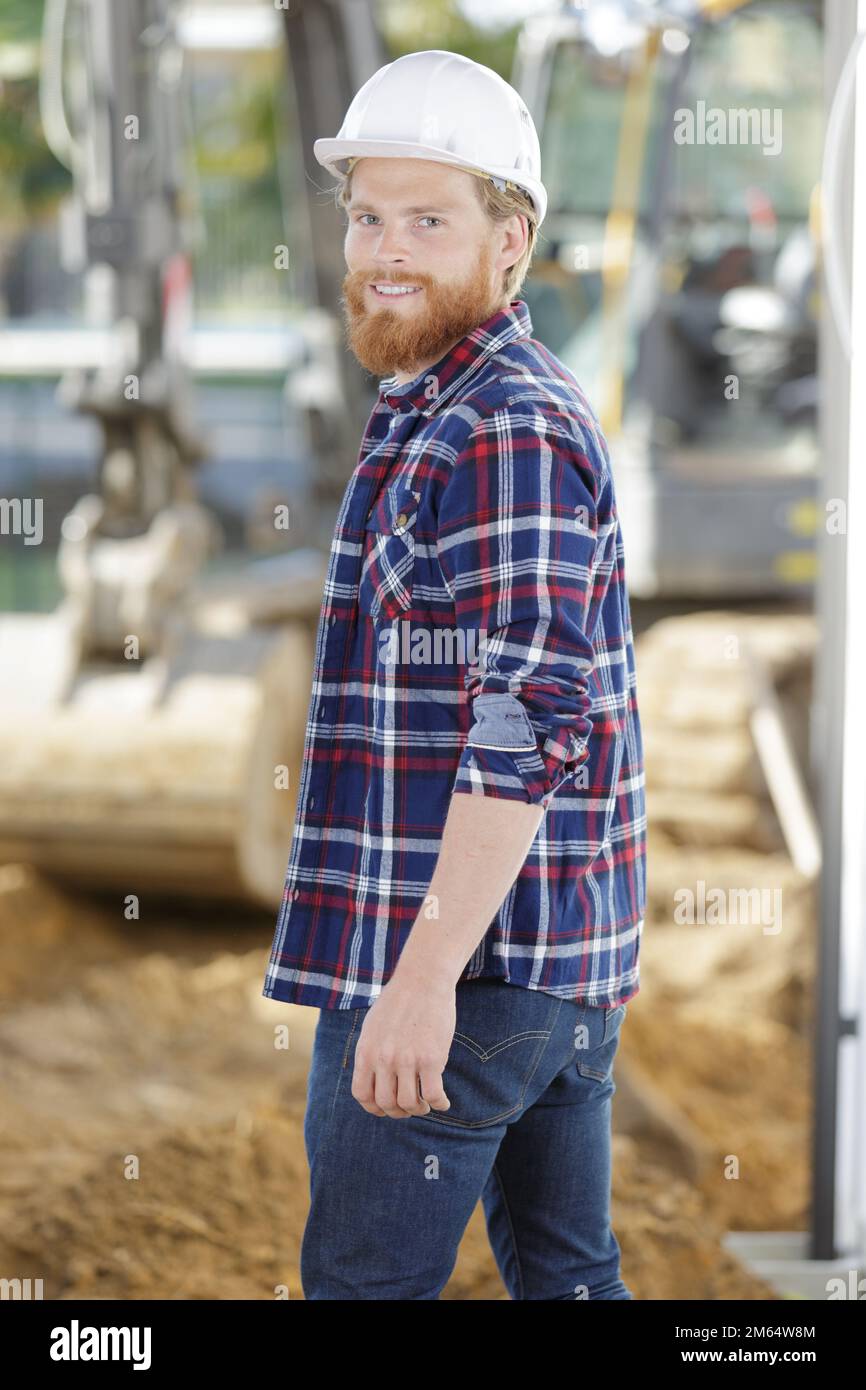 male worker outdoors on construction site Stock Photo - Alamy