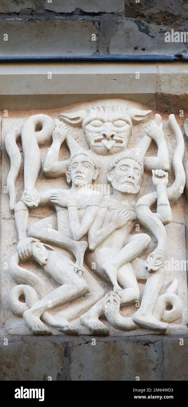 Romanesque medieval illustration religion belief good evil lasts hi-res ...