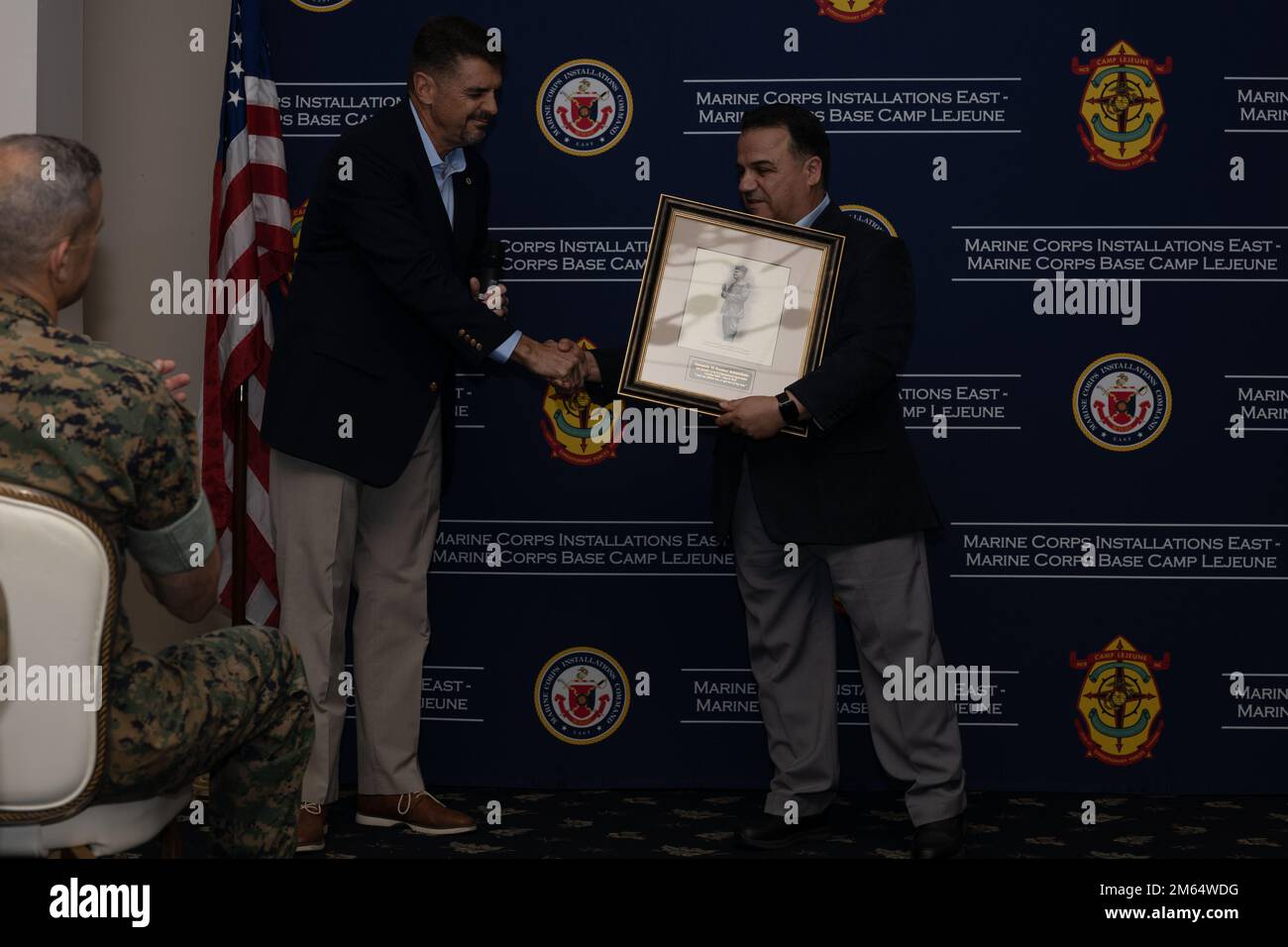 Mr. Wayne Herbert, left, operations officer with Marine Corps ...