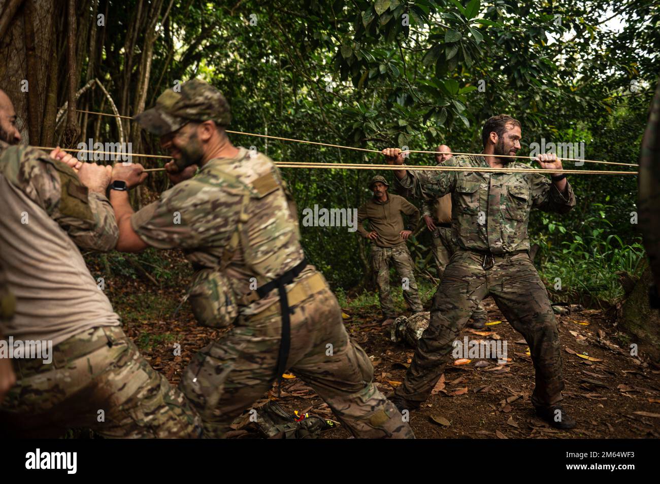 U.S. Air Force pararescuemen assigned to the 38th Rescue Squadron Blue ...