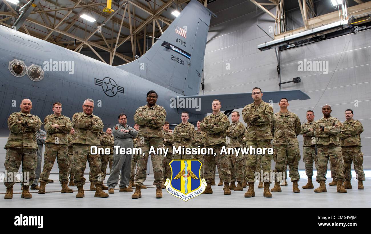Members of the 914 th Maintenance Group stand in front of a KC-135R ...