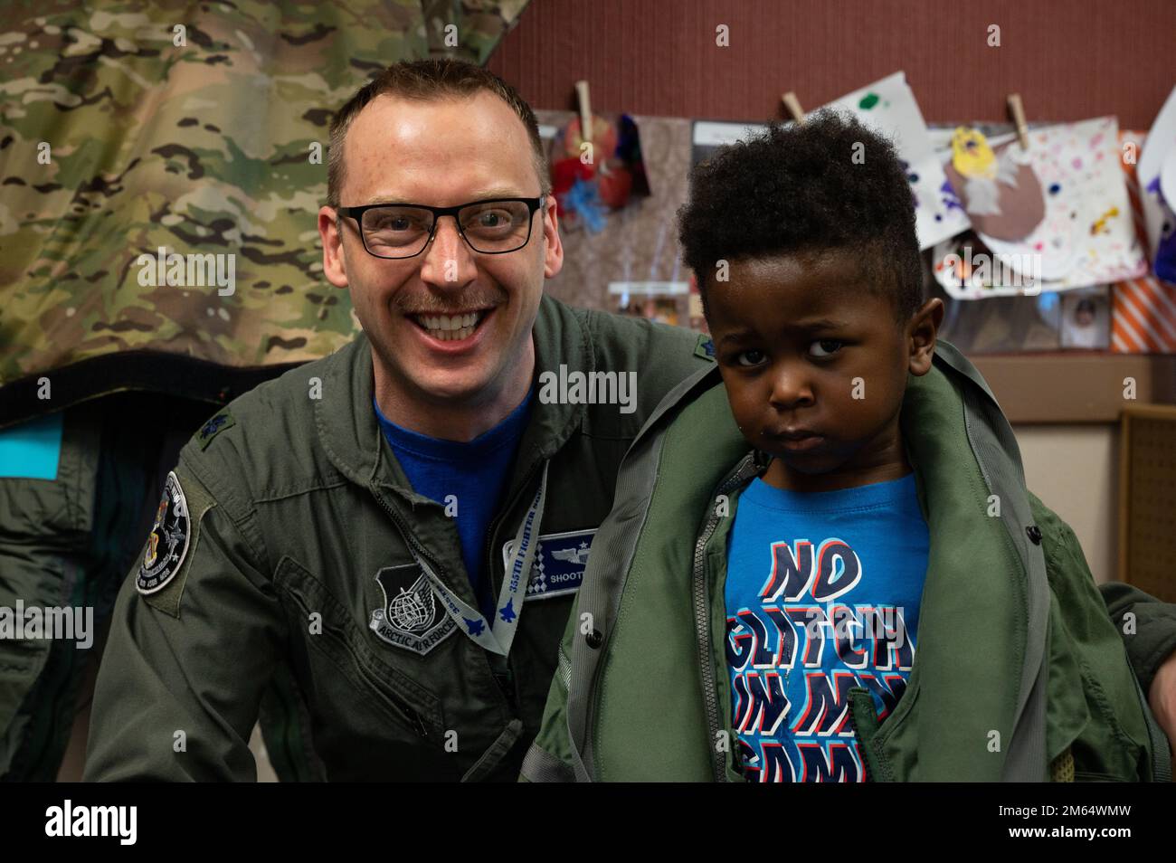 U.S. Air Force Lt. Col. Grant Saum, the 354th Fighter Wing director of staff, and an Eielson ...