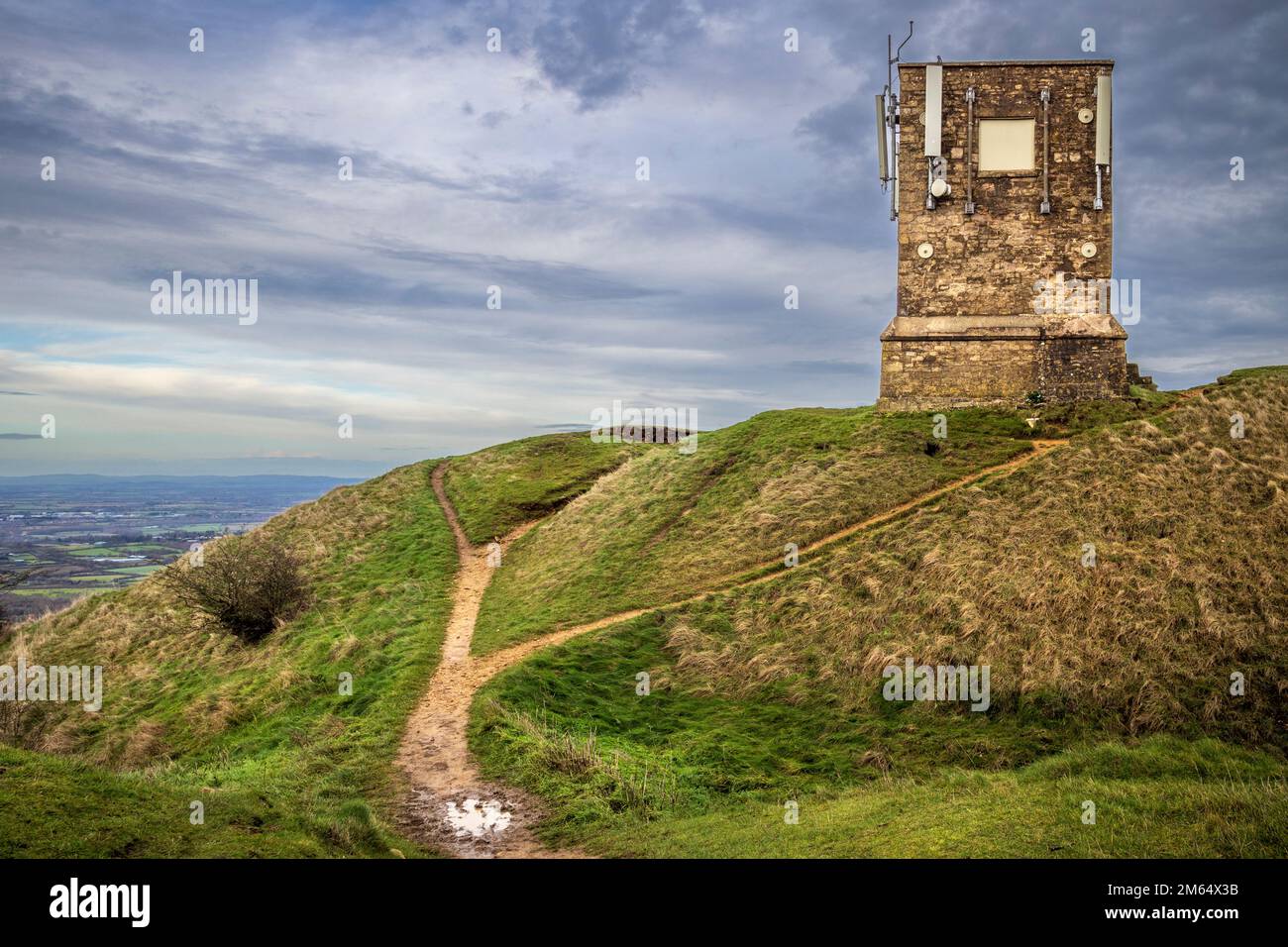 Bredon Hill Tower built on top of the Iron Age Hillfort, Cotswolds AONB ...