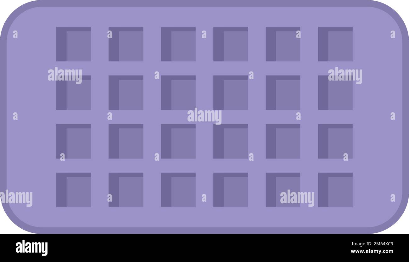 Form ice cube tray icon flat vector. Kitchen container. Maker square isolated Stock Vector Image ...