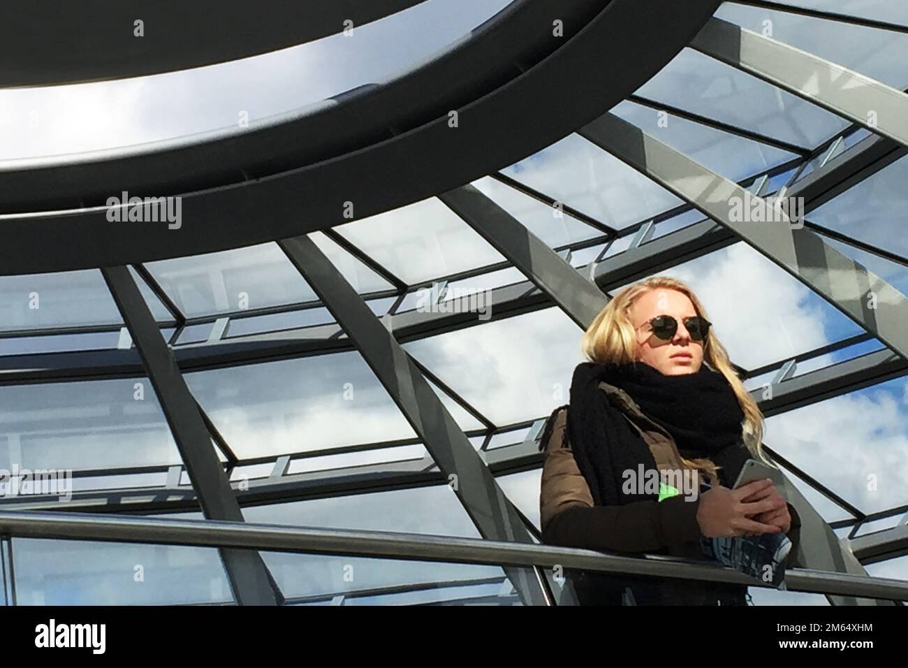 Back view woman standing observation hi-res stock photography and ...