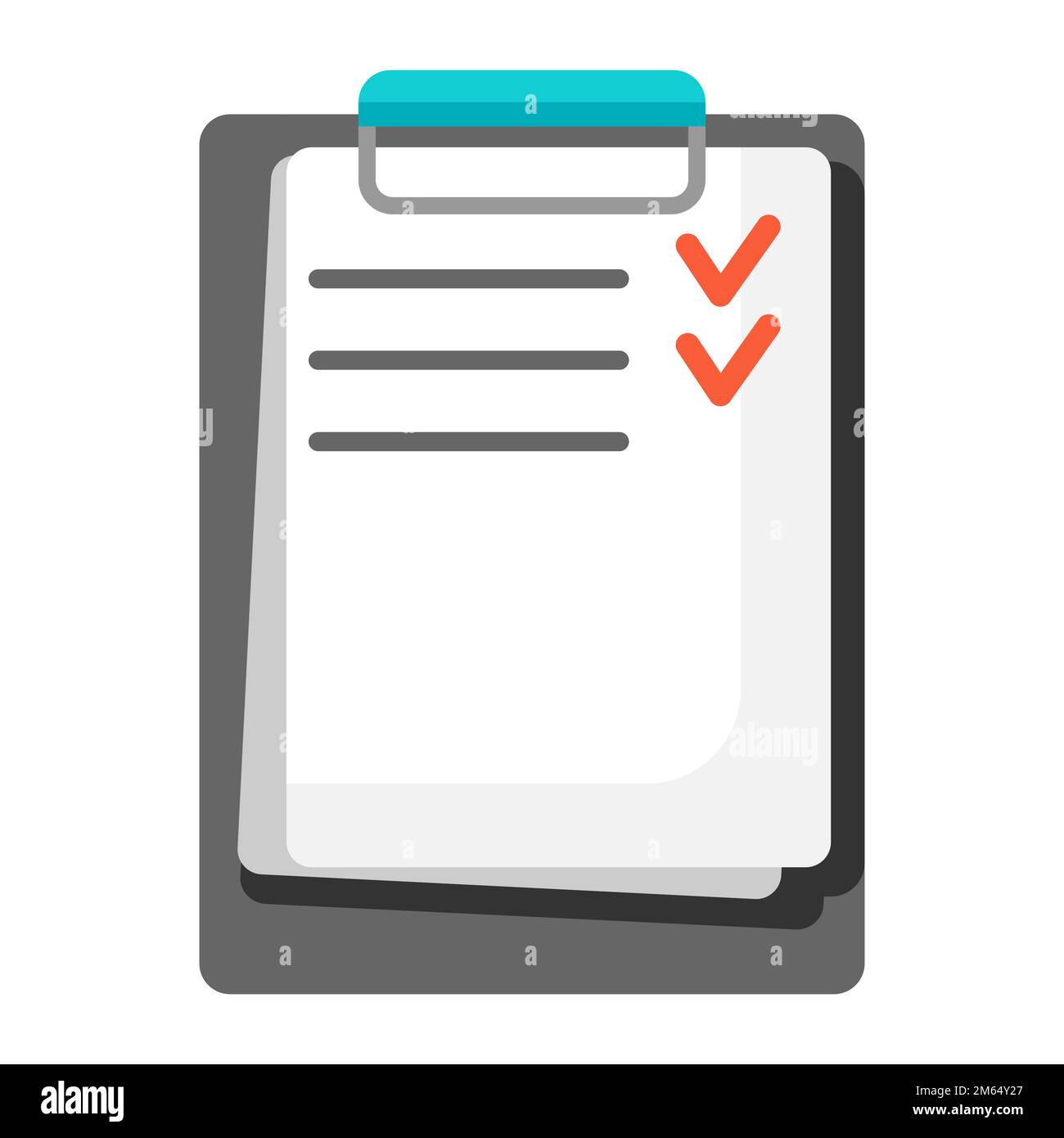 Illustration of black tablet with paper. Documents for signature Stock ...