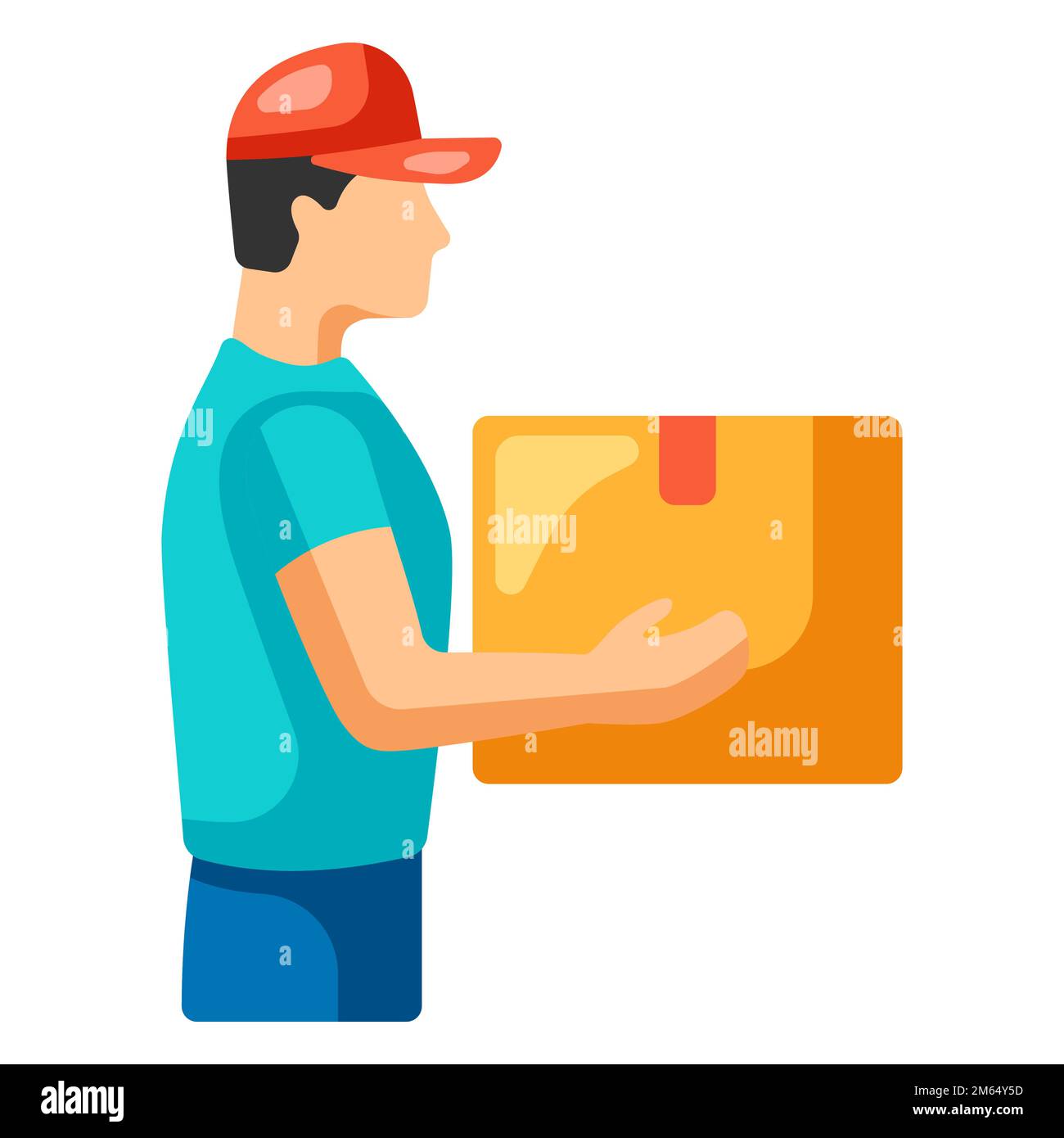 Delivery man hands cardboard Stock Vector Images - Alamy