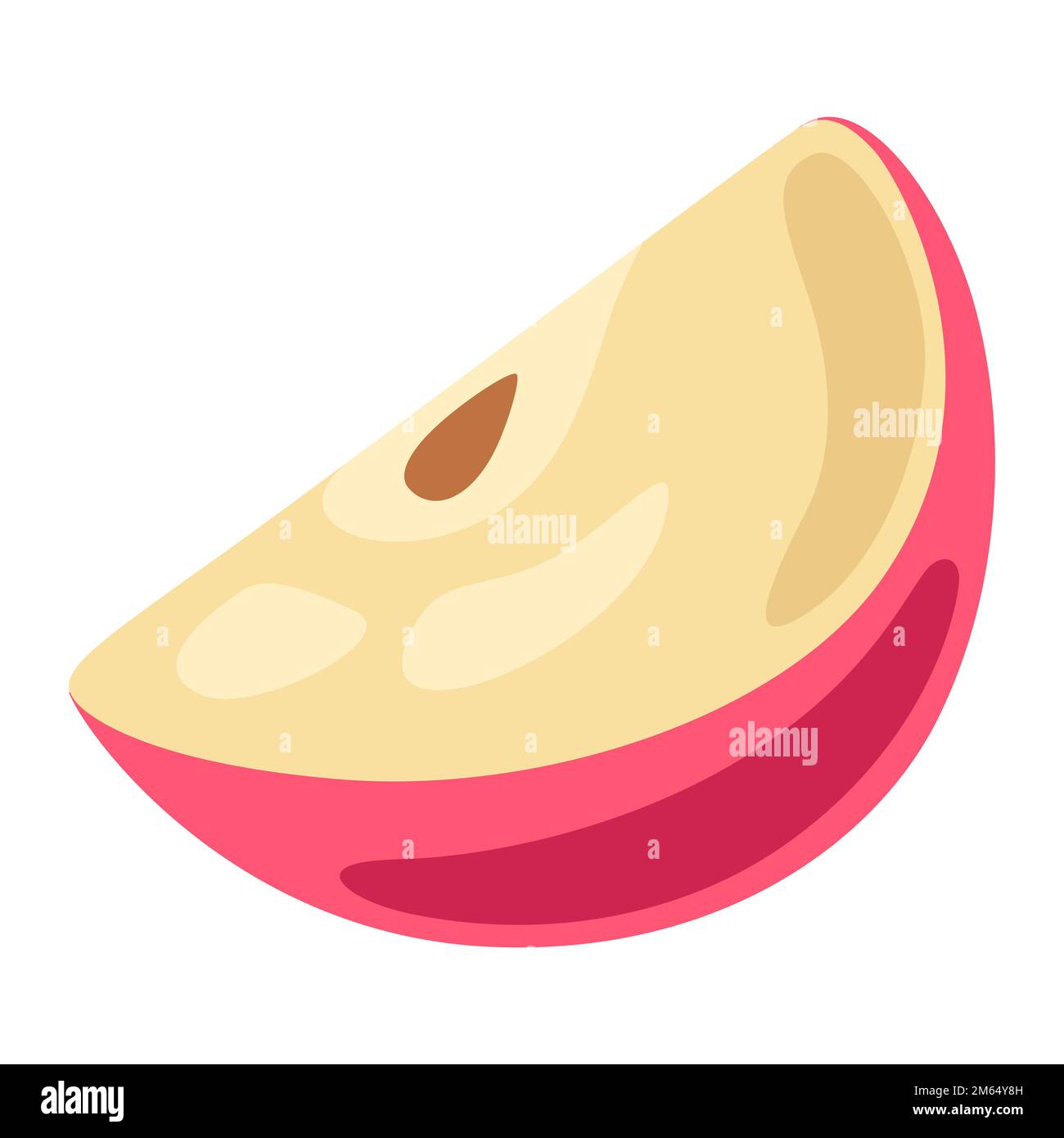 Illustration of apple slice. Image for gastronomy and agricultural ...