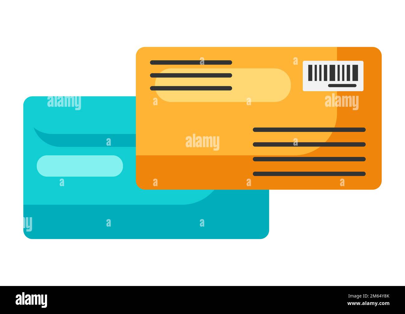Illustration of postal envelopes. Delivery of goods by order in store ...