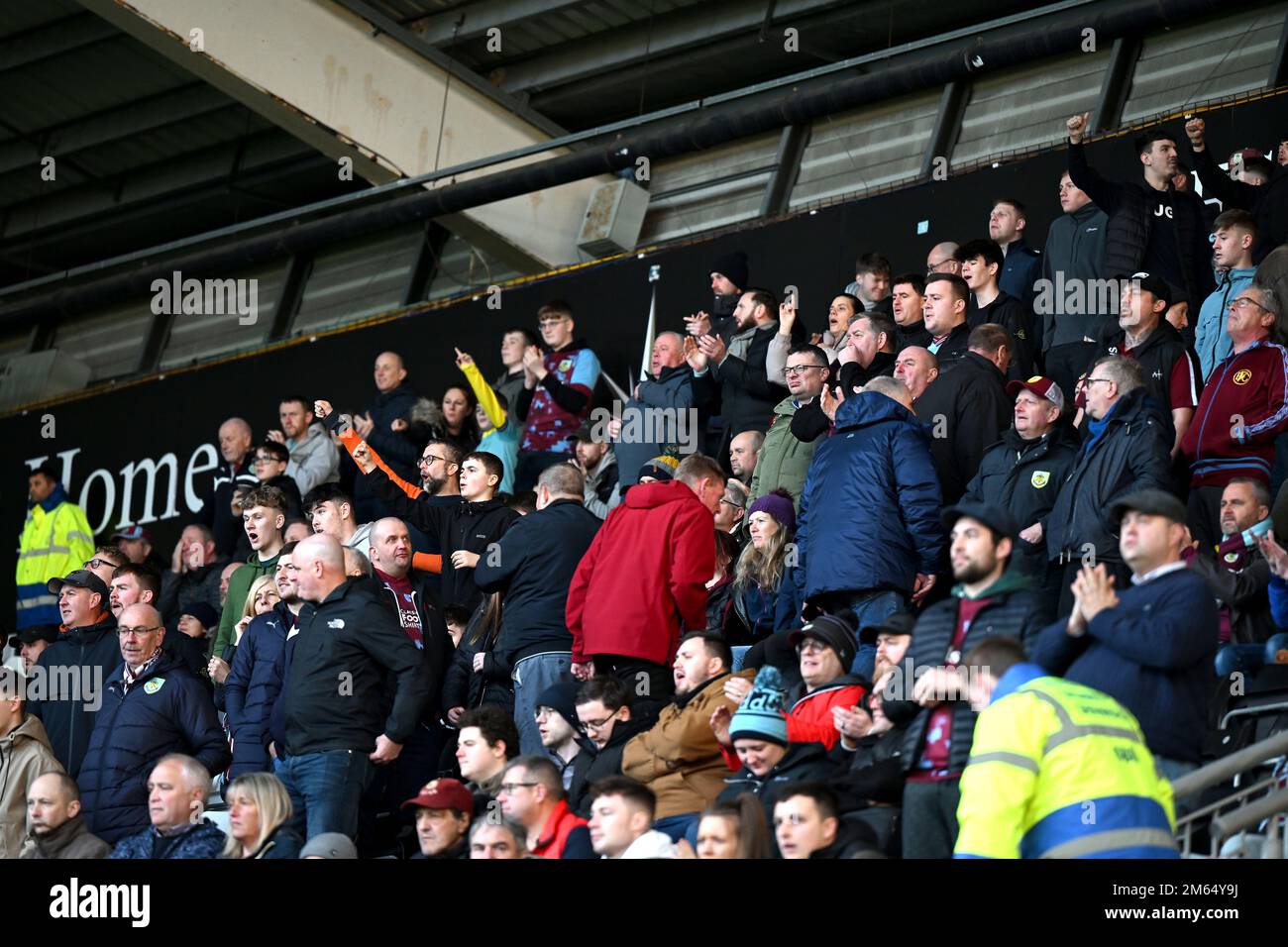 Burnley fans in the away stand before the Sky Bet Championship match at ...