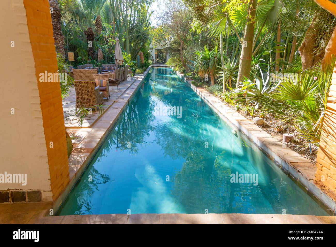 Garden and swimming pool, Dar al Hossoun hotel, Taroudant, Morocco ...