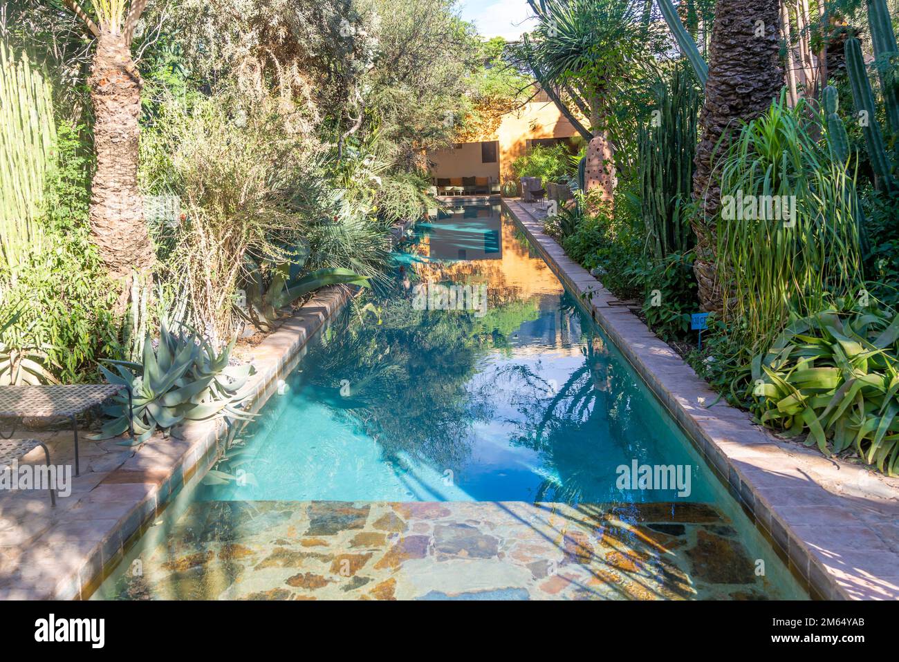 Garden and swimming pool, Dar al Hossoun hotel, Taroudant, Morocco ...