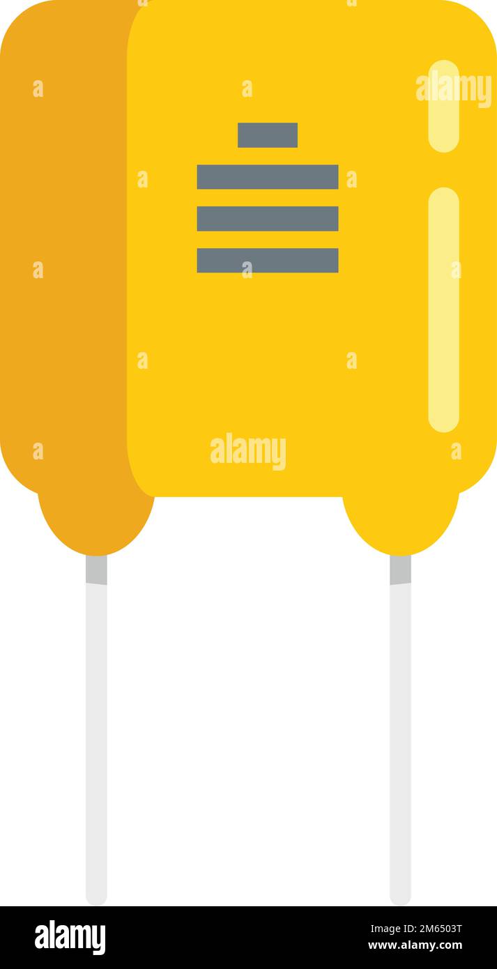 Capacitor Icon Flat Vector Electric Component Circuit Resistor
