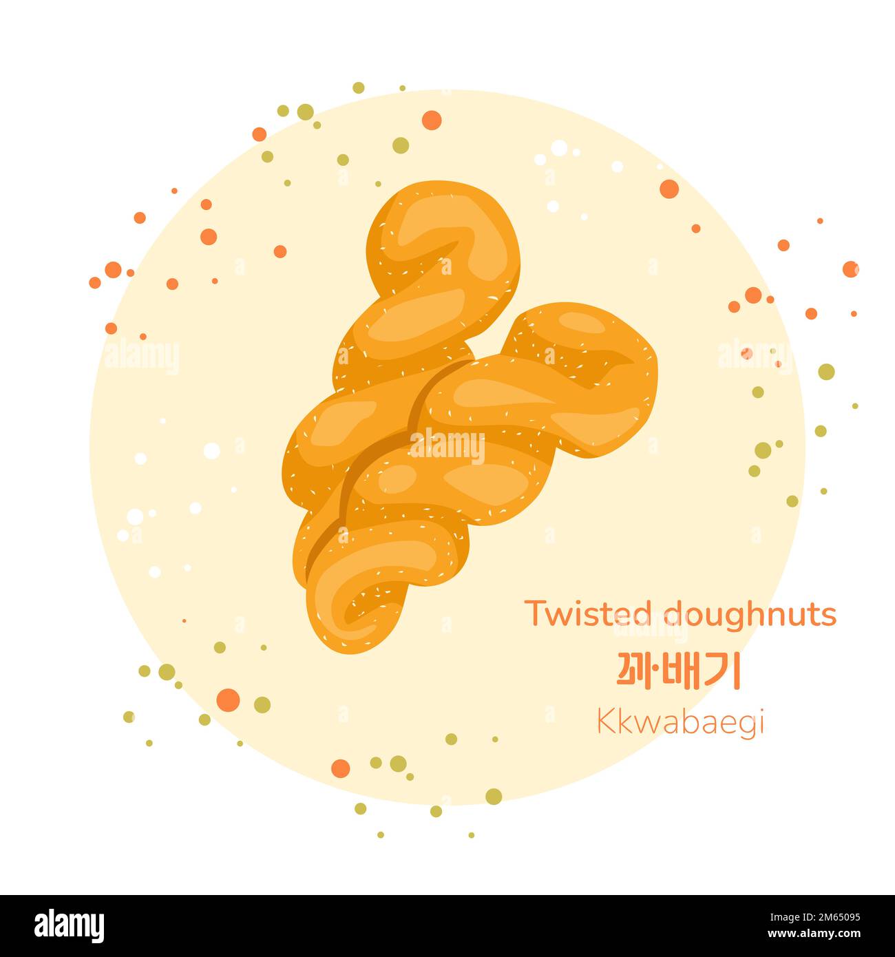 Traditional korean sweet street food twisted doughnuts poster. Korean ...