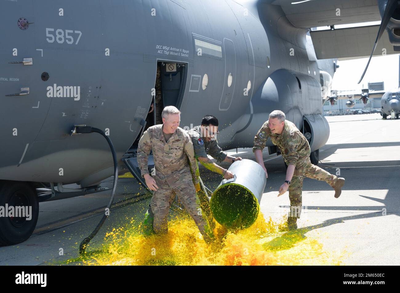After completing a final flight on an HC-130J Combat King II aircraft ...
